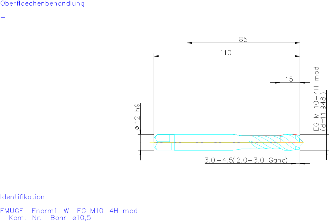 Emuge - B0508910.0975 - Taps with reinforced shank - ToolsUnited