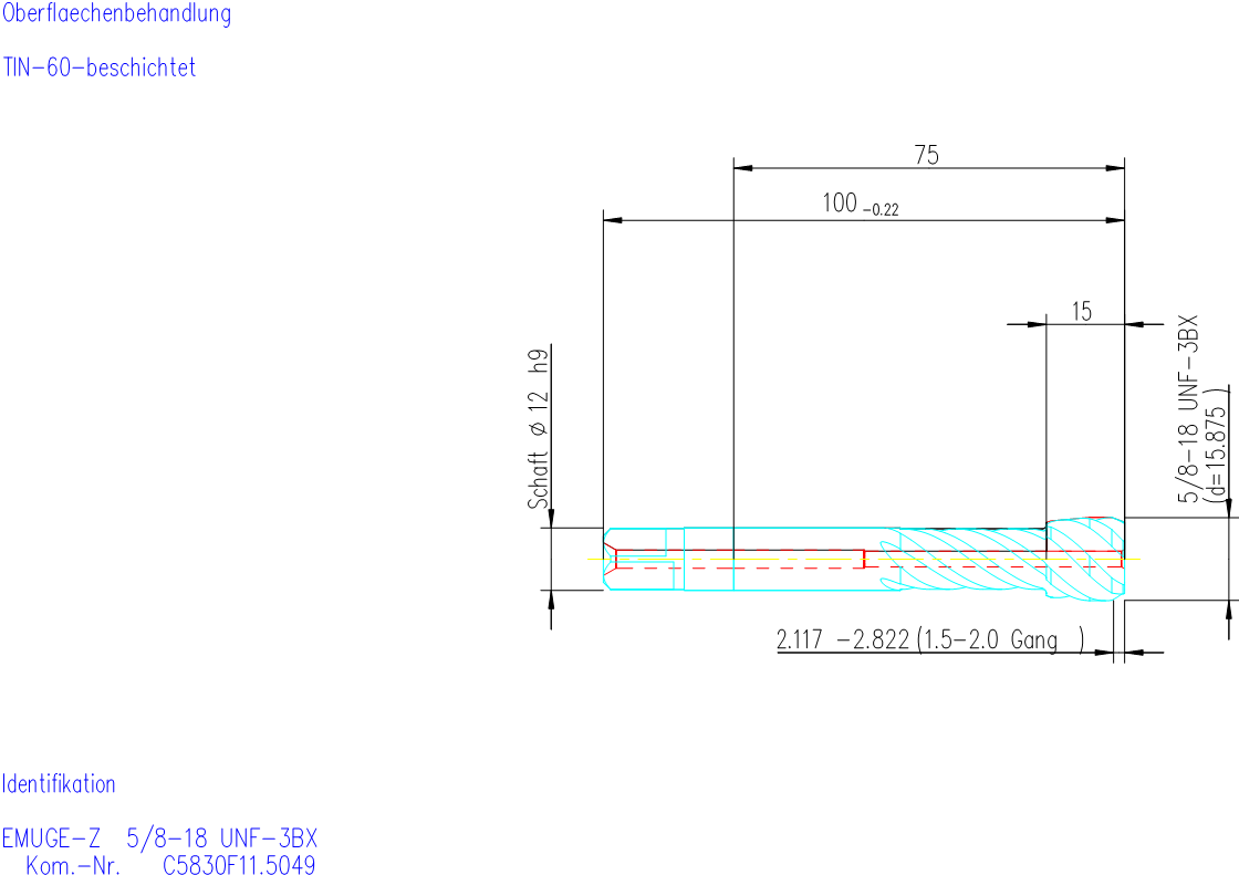 Emuge - C5830F11.5049 - Taps with slim shank - ToolsUnited